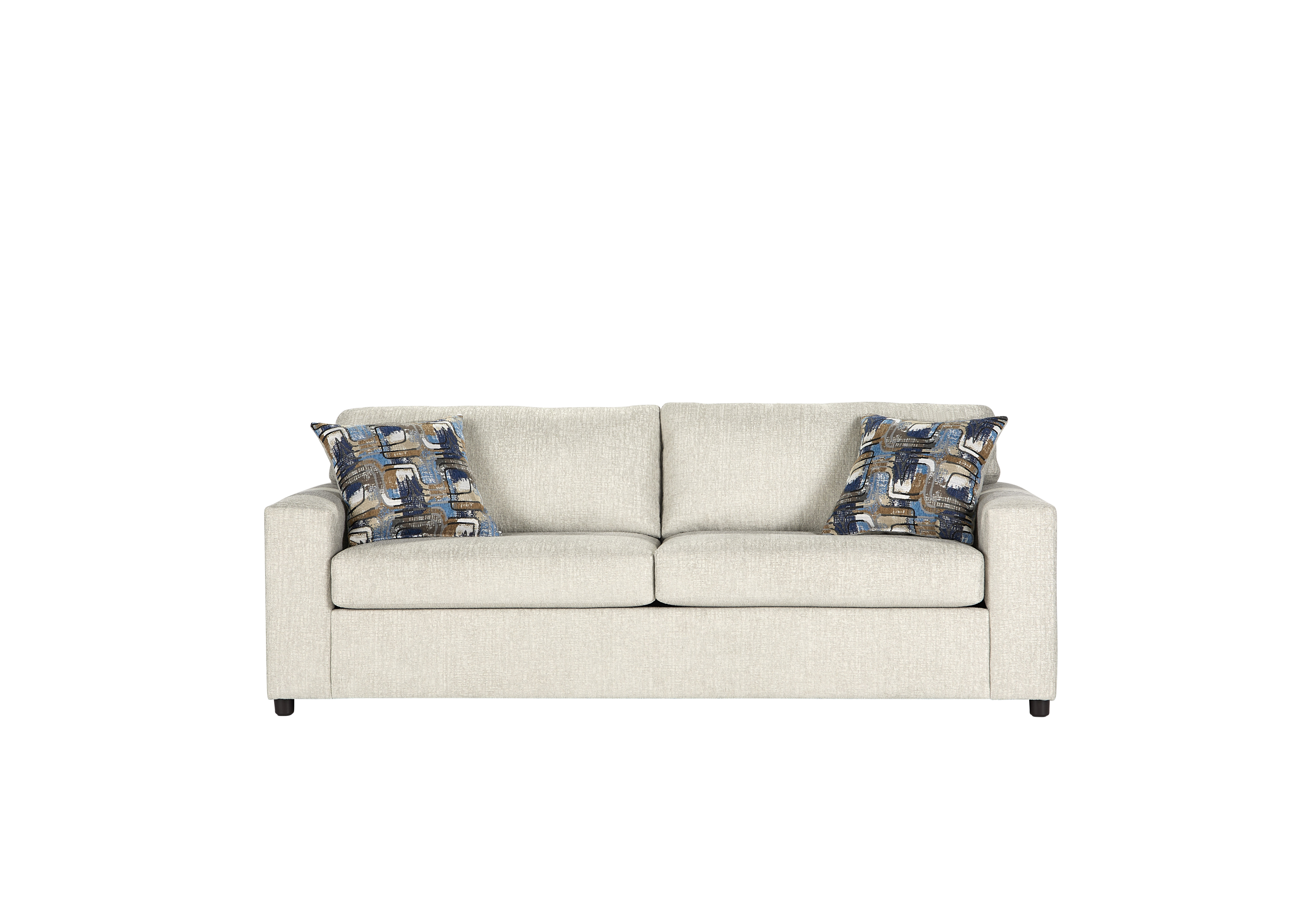 Lark Manor™ 85" Upholstered Contour Sofa with Gio Batik Blue Pillows ...