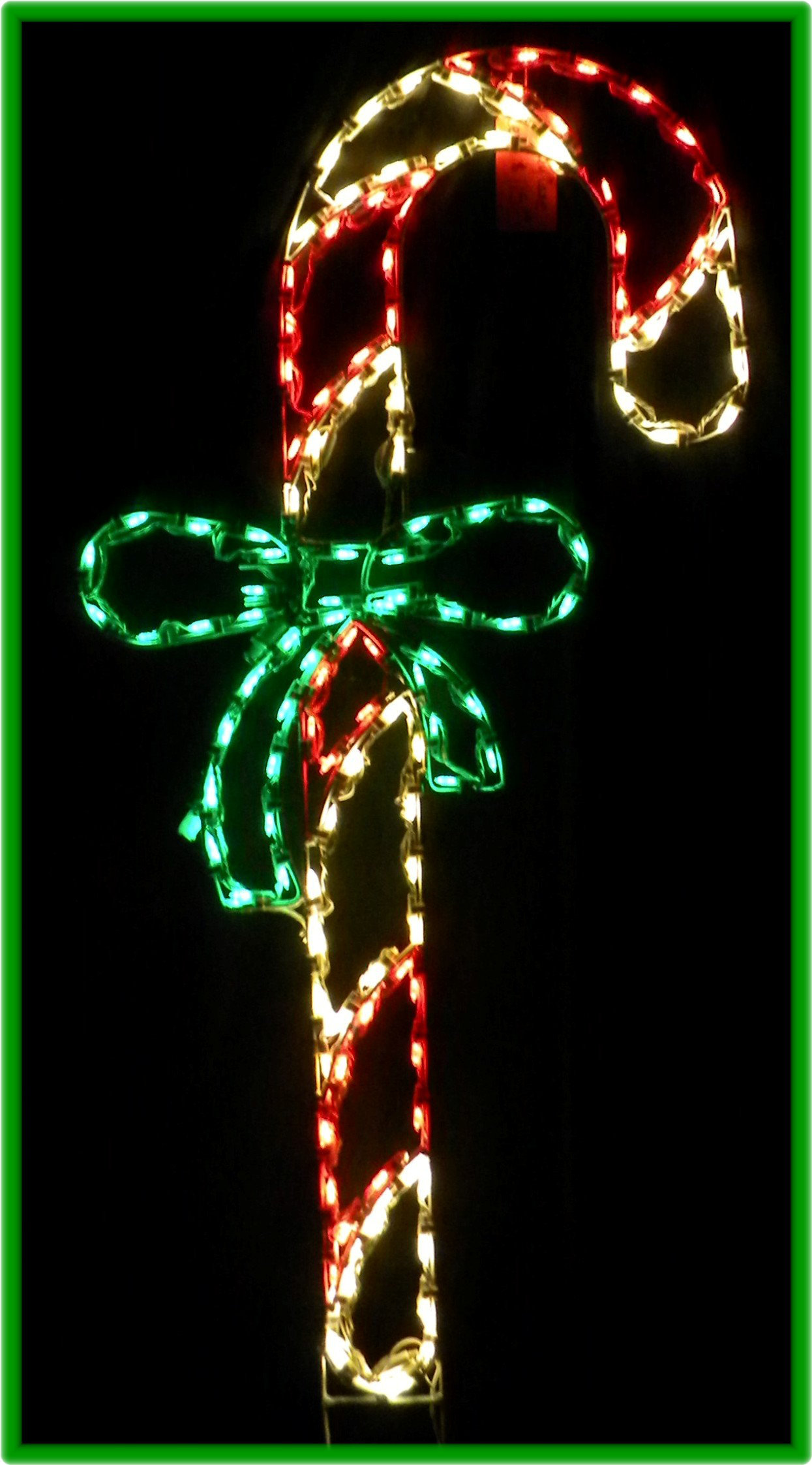 Lori's Lighted D'Lites Candy Cane with Bow Christmas Lighted Display ...