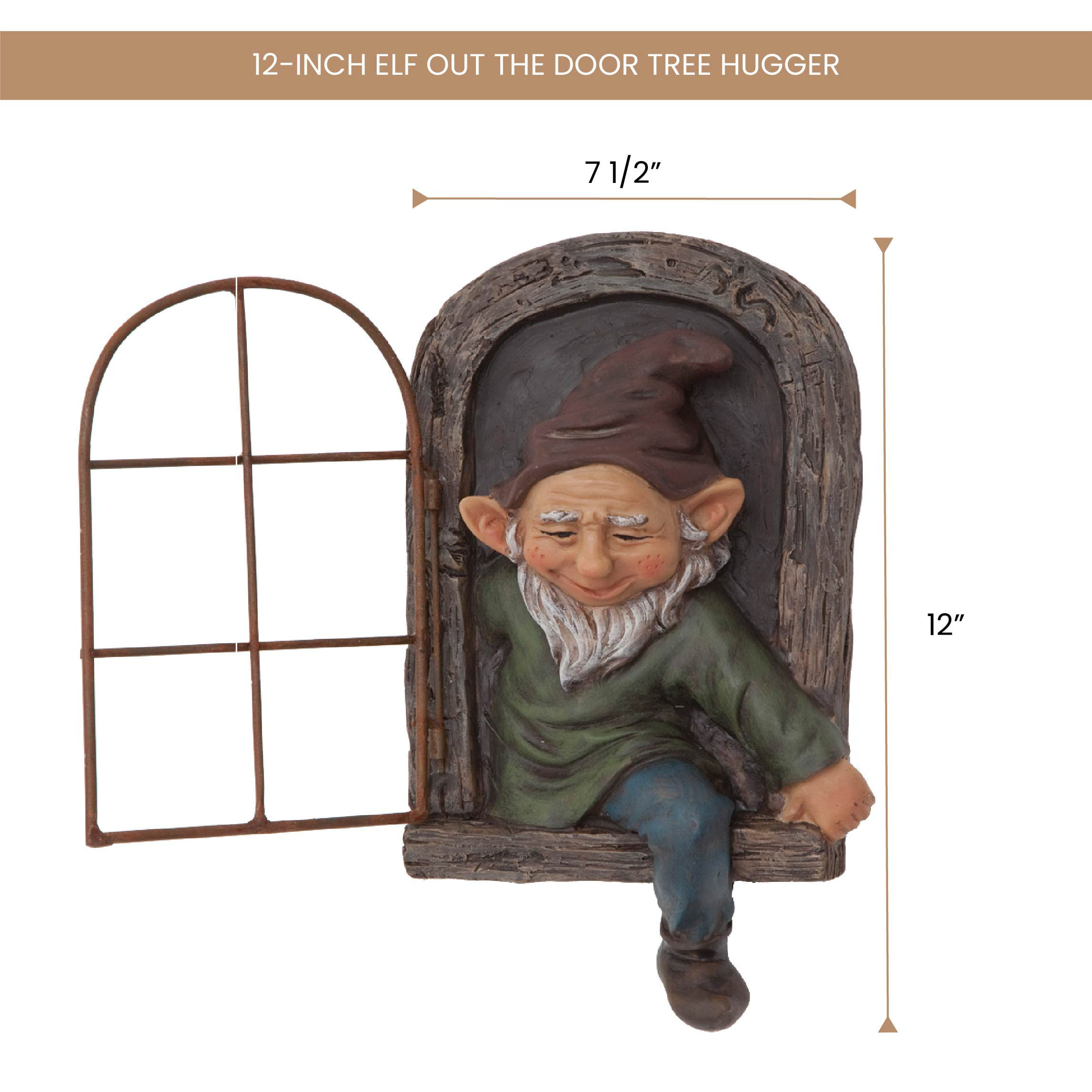 Trinx 12-Inch Elf Out The Door Tree Hugger - Yard Decorations ...