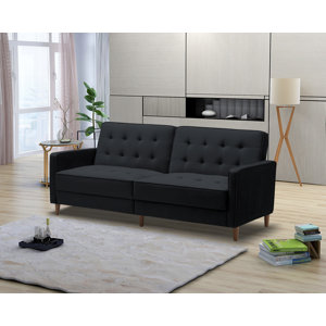 Corrigan Studio® Stetson 80" Velvet Square Arm Sofa Bed & Reviews | Wayfair