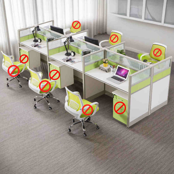 WIKI BOARD Rectangular 6 Person Partition Desk | Wayfair