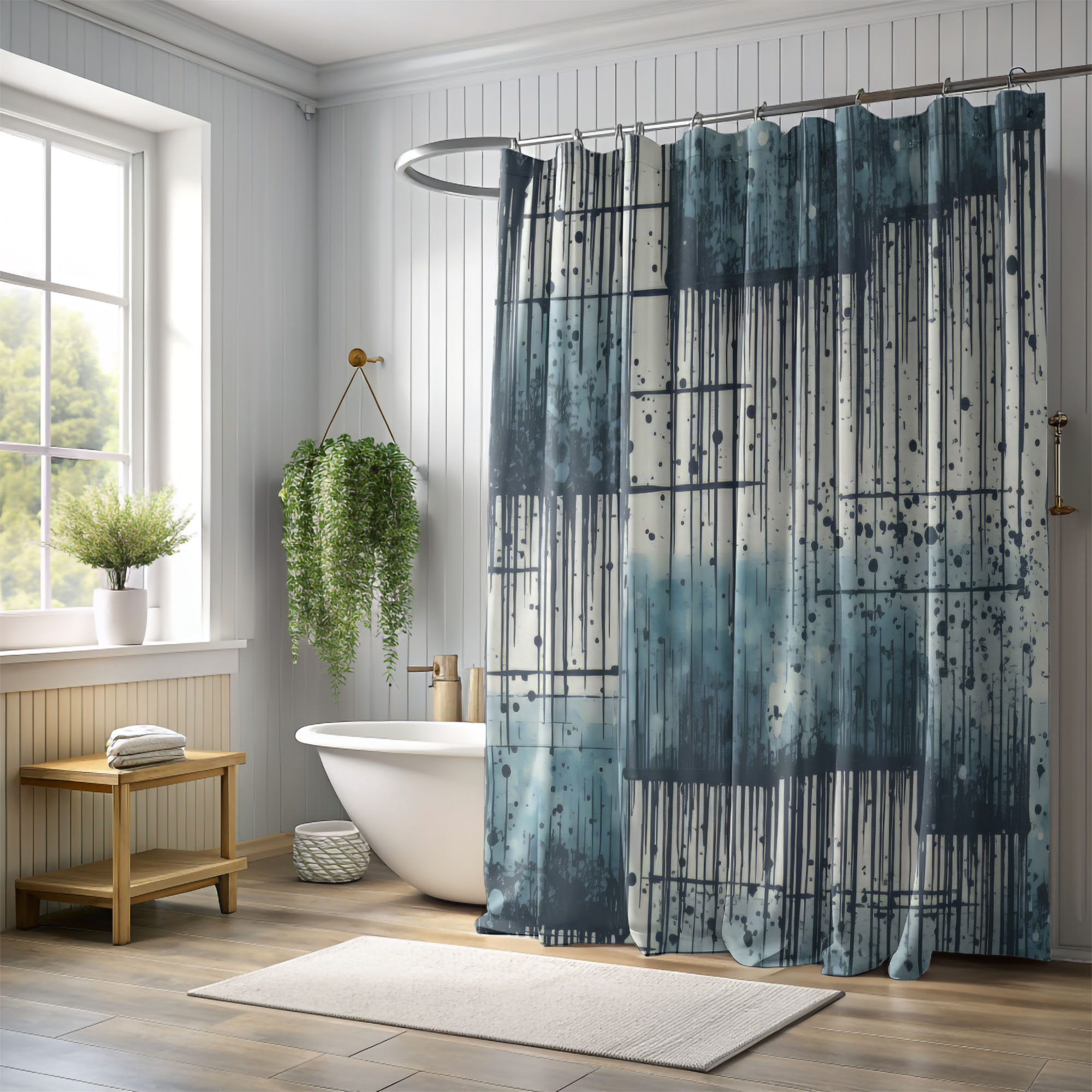 17 Stories Watercolor Showers Art - Premium Shower Curtain | Wayfair