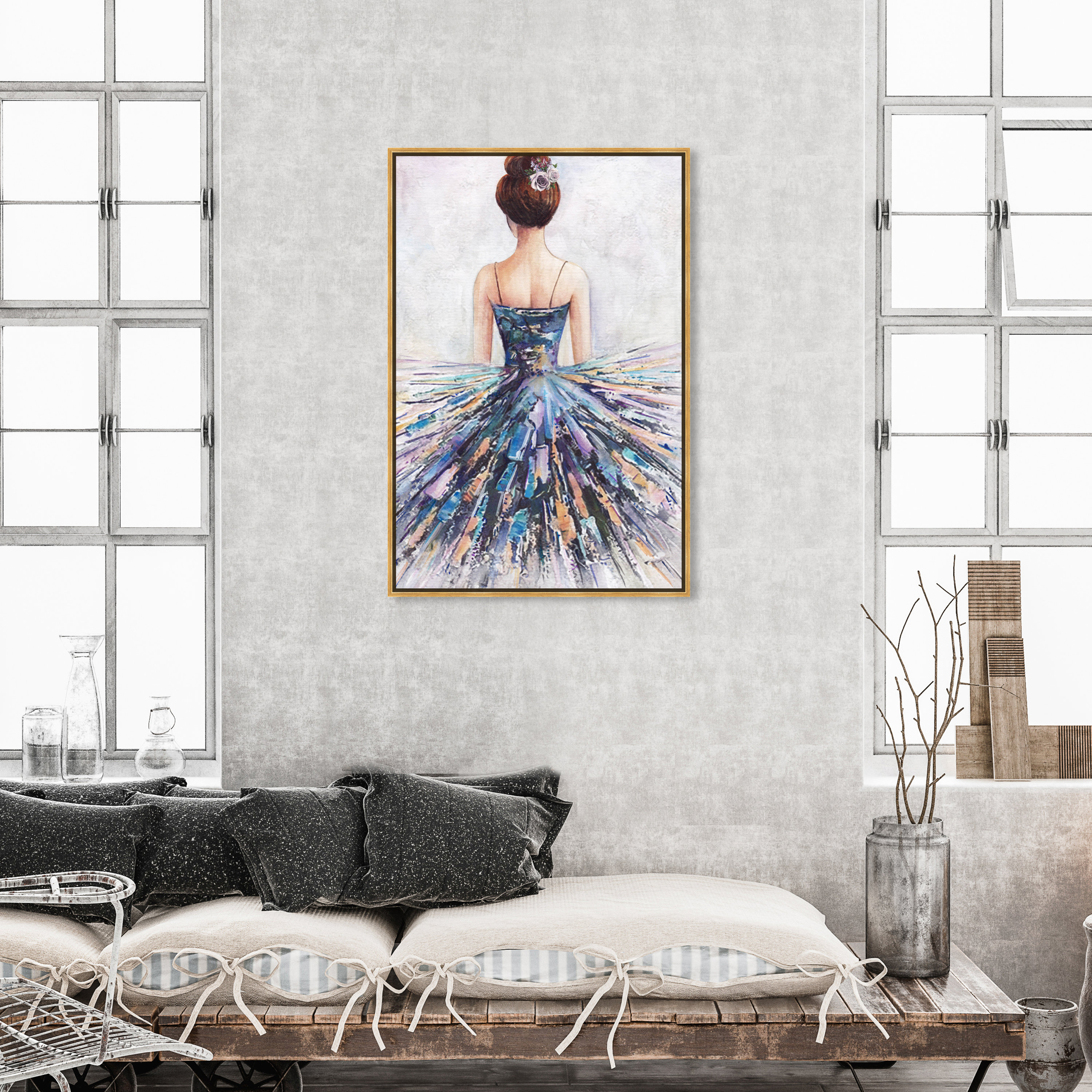 Oliver Gal Lovely Lady, Elegant Female Gown Glam Blue " Lovely Lady ...