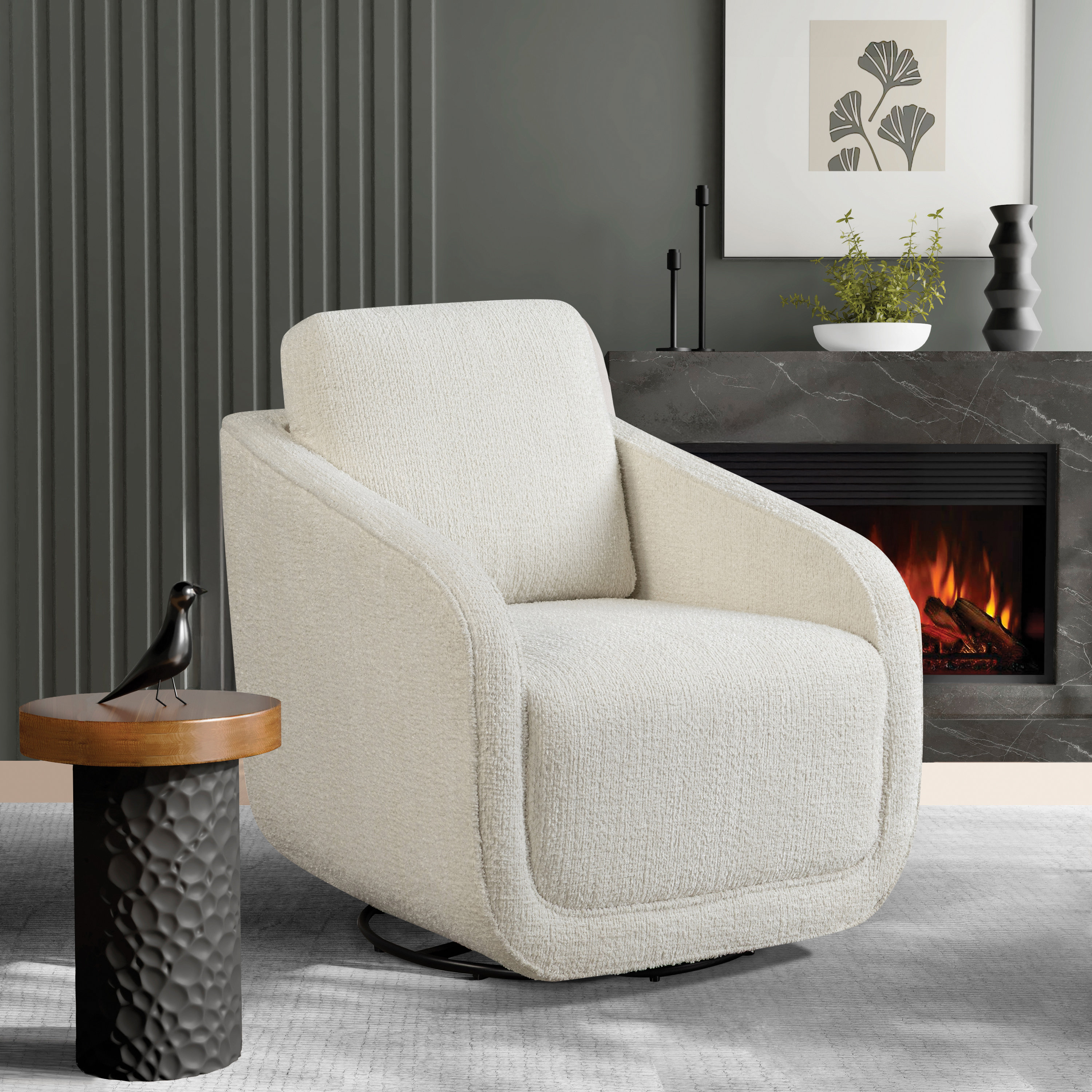 Mercer41 Lauren Accent Chair 30.3” Modern Boho 360 Swivel Pocket Coil ...