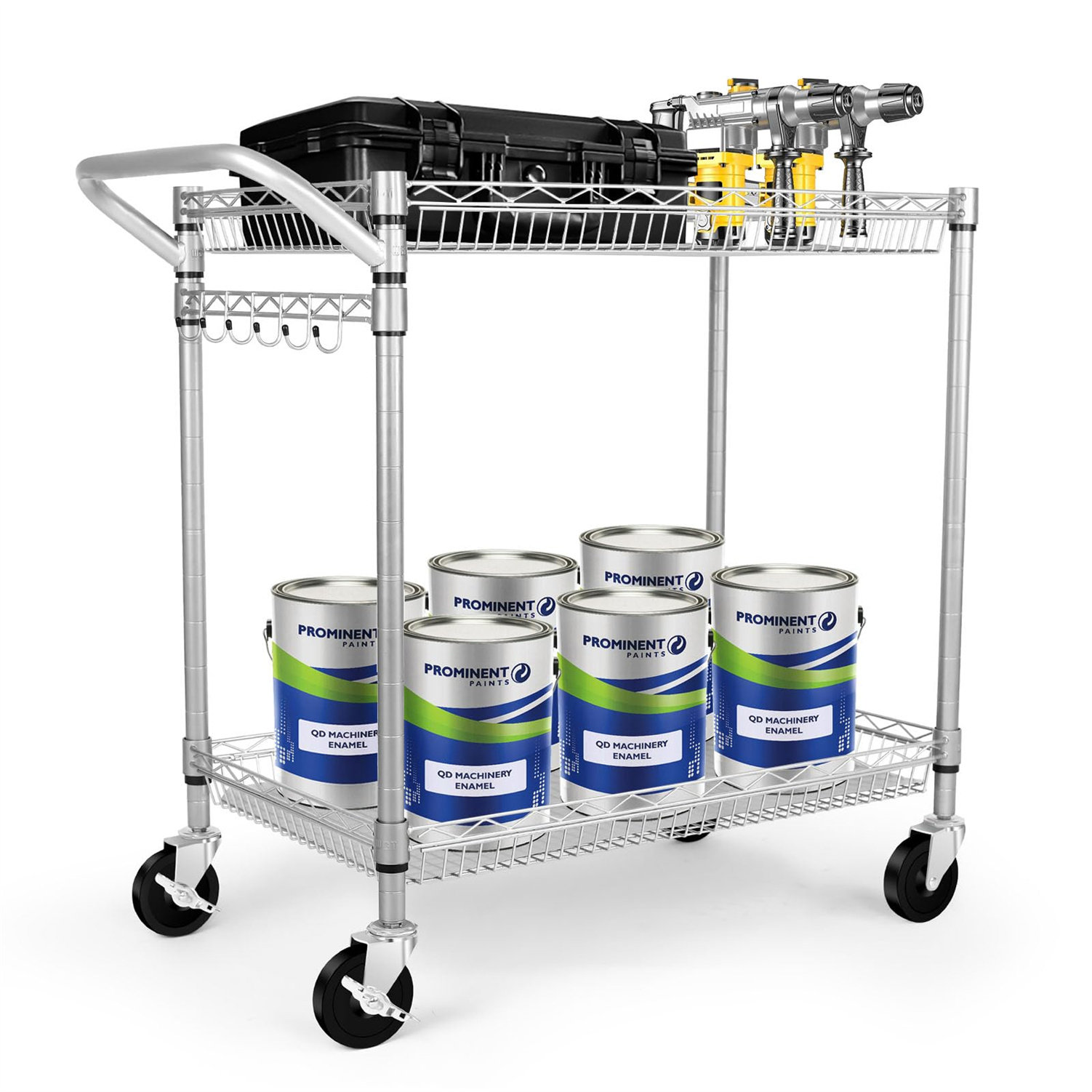 Latitude Run® Heavy Duty 2-Tier Rolling Storage Cart - 660Lbs Capacity ...