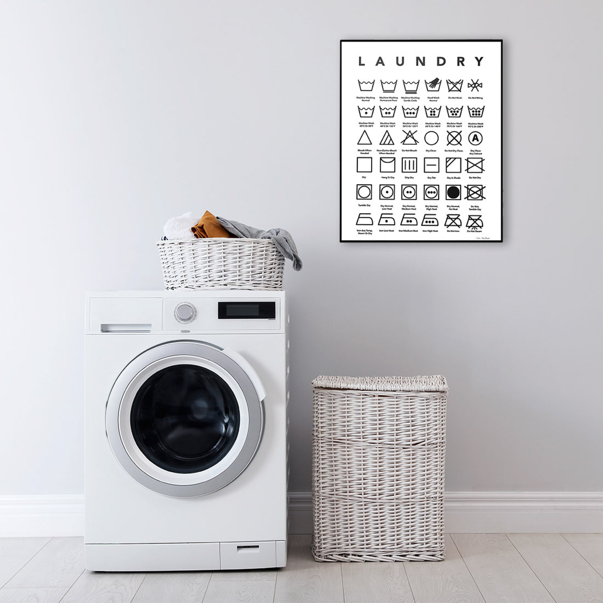 Trinx Laundry Symbols By Seven Trees Design, Framed Wall Art - Wayfair ...