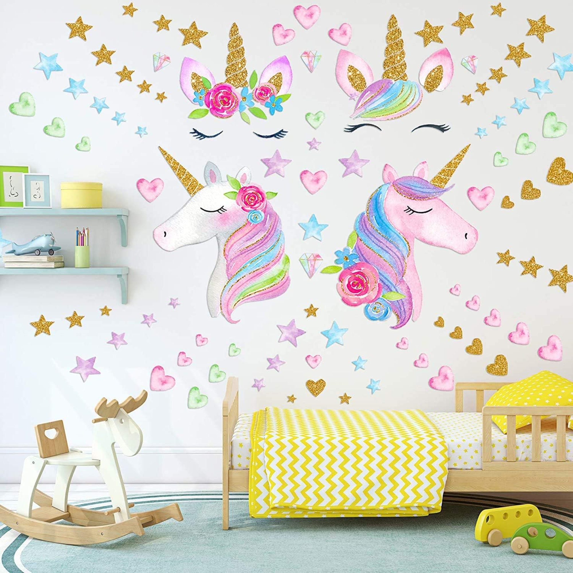 Indigo Safari 4 Sheets Unicorn Wall Decals Stickers For Girls Room ...