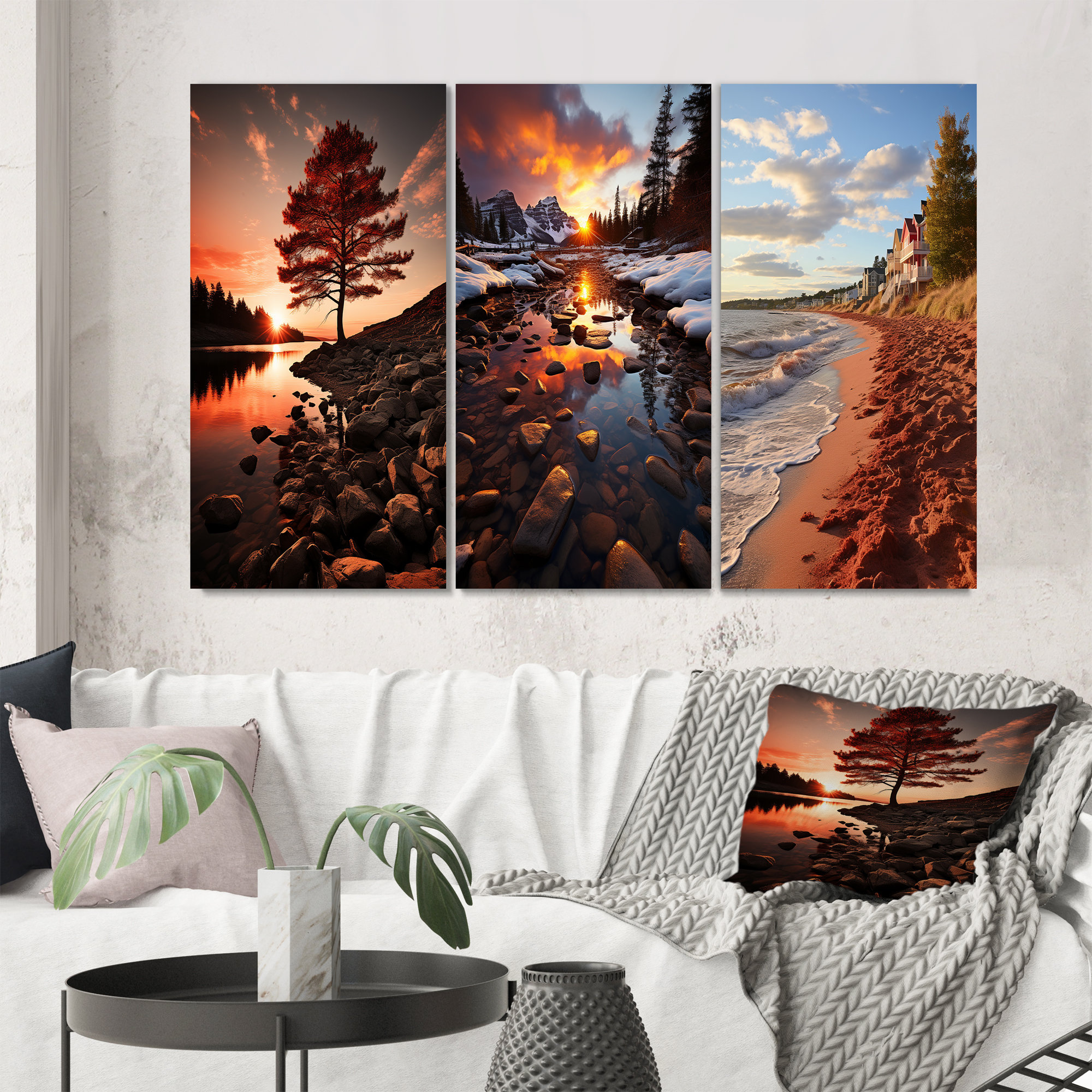 Highland Dunes Canada Sunset Splendor - 3 Piece Set | Wayfair