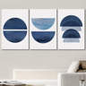 IDEA4WALL Mid Century Shape Blue Semi Circle Polygon Variety Geometric ...