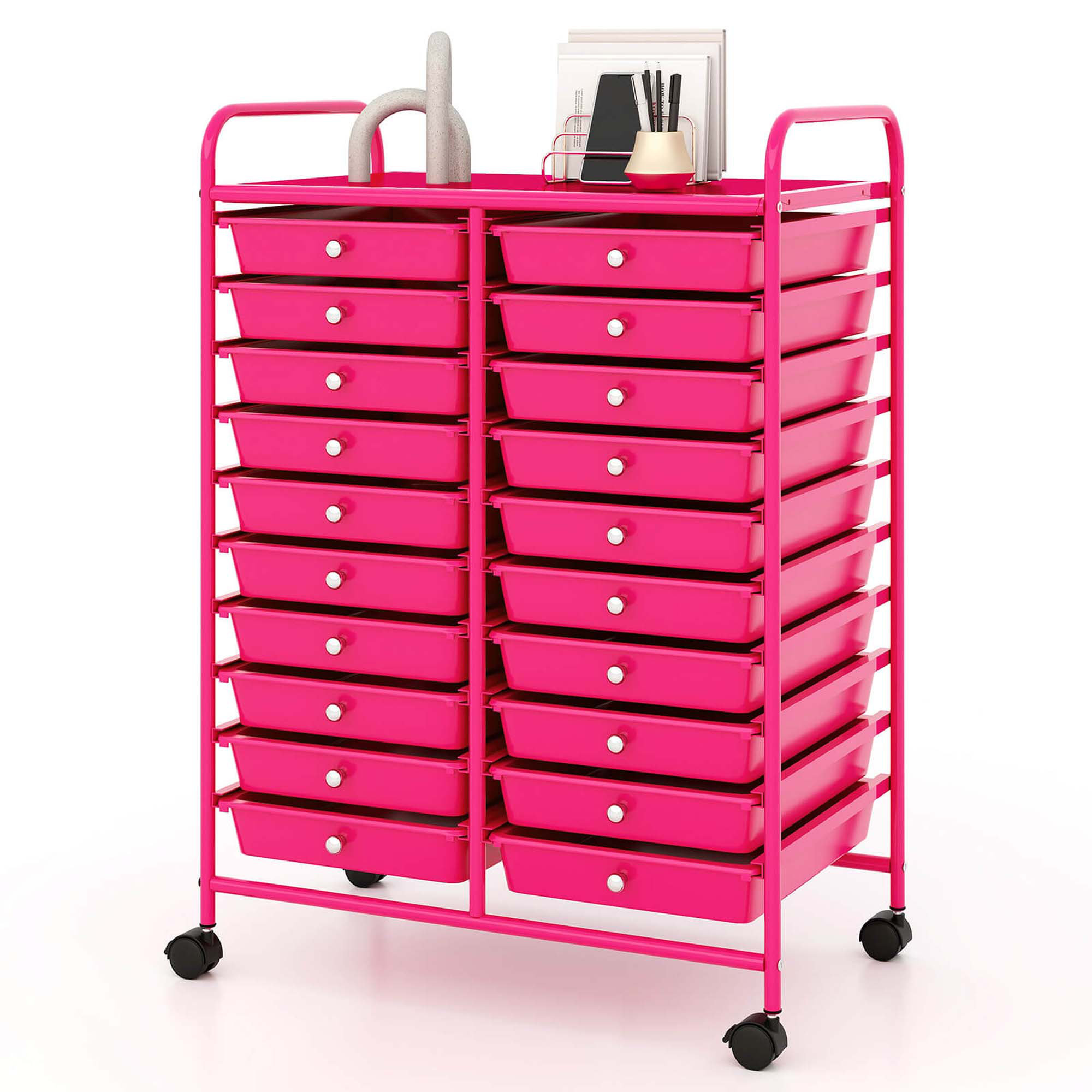 Latitude Run® 20 Drawers Rolling Storage Cart Art Craft Organizer On ...