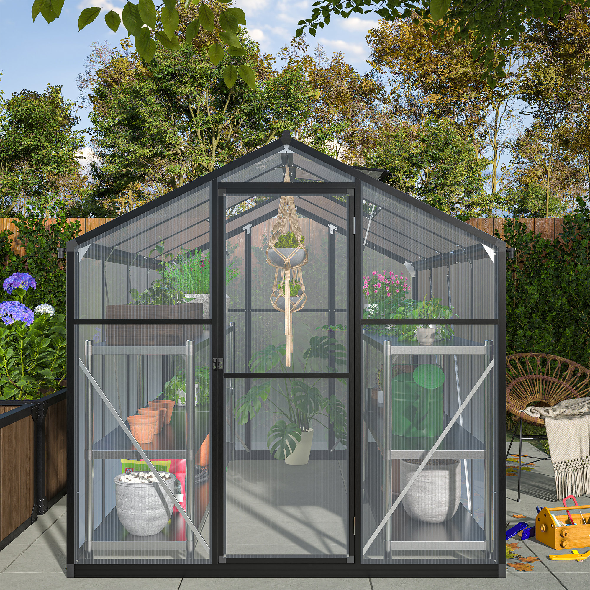 Thanaddo Polycarbonate Aluminum Frame Greenhouse With Ventilation And ...