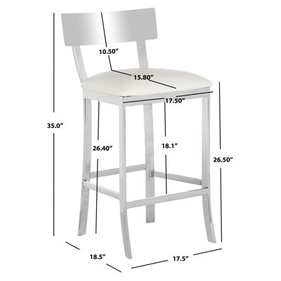 Latitude Run® Chromium Upholstered Counter Stool with Metal Frame ...