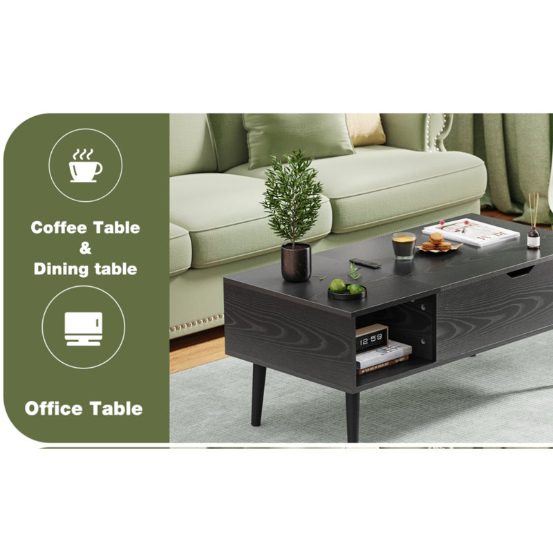George Oliver Kariya Lift Top Storage Wood Tables with Hidden ...