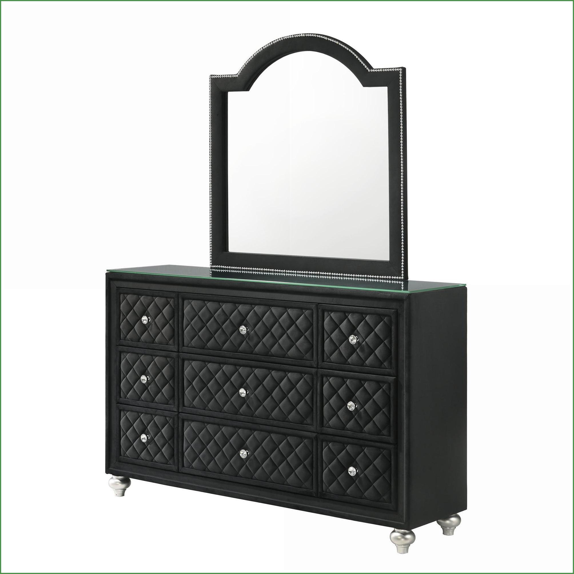 Latitude Run® Dresser, Nine Drawer Glam with Velvet Tufted Fronts ...