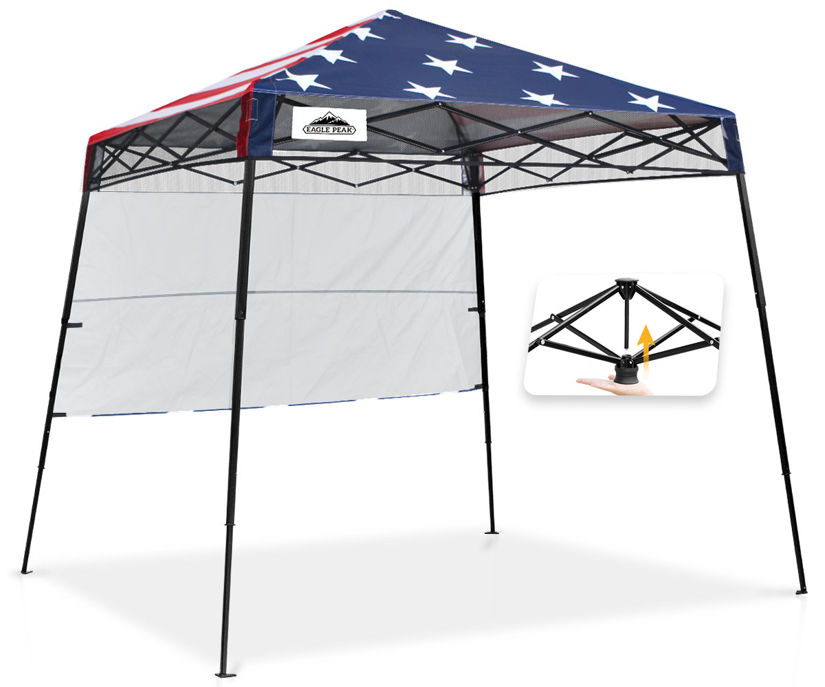 EAGLE PEAK Pop Up Canopies Adventure 8 Ft. W x 8 Ft. D Slant Leg Steel ...