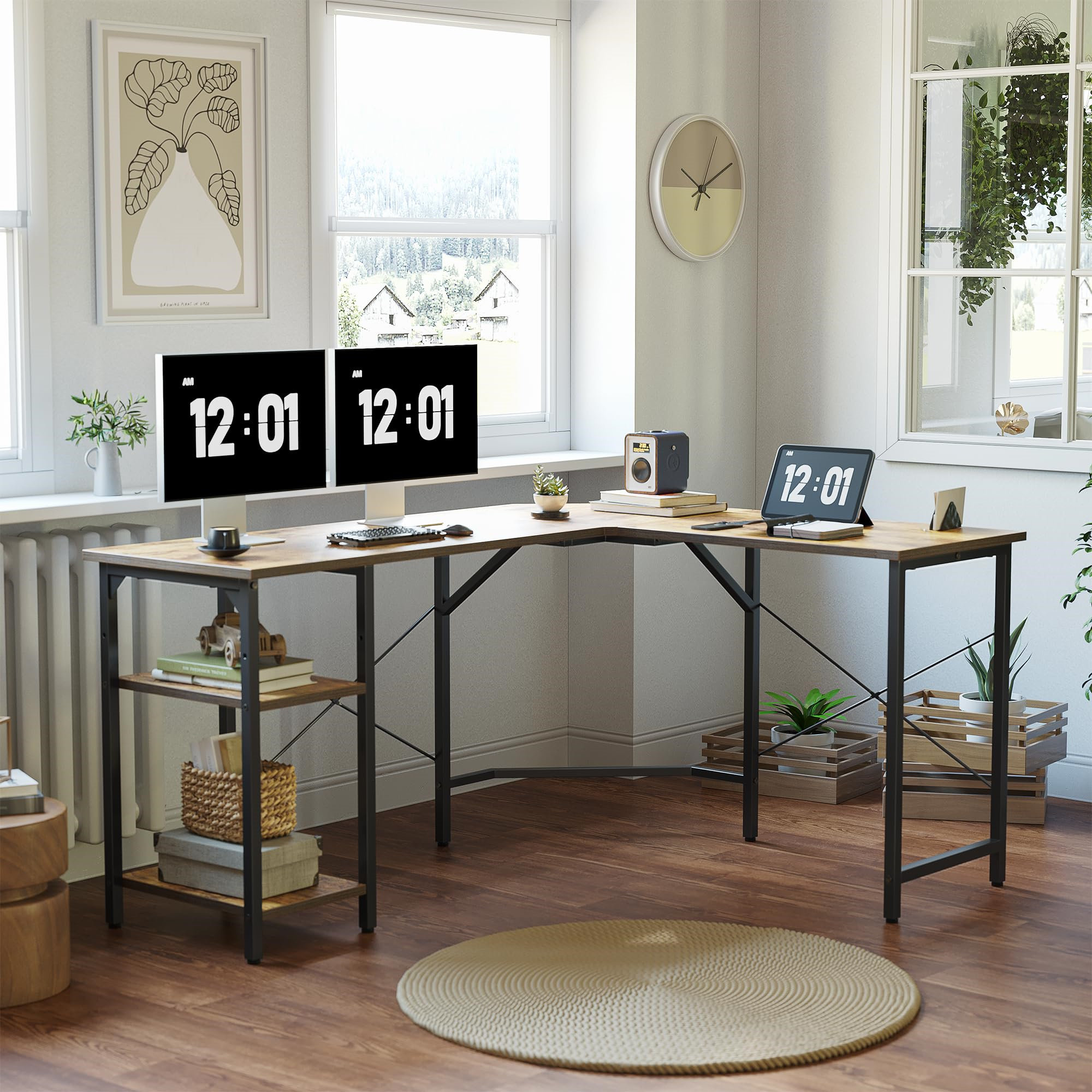 Admirim Commercial Use 150Cm W L Shaped Computer Desk