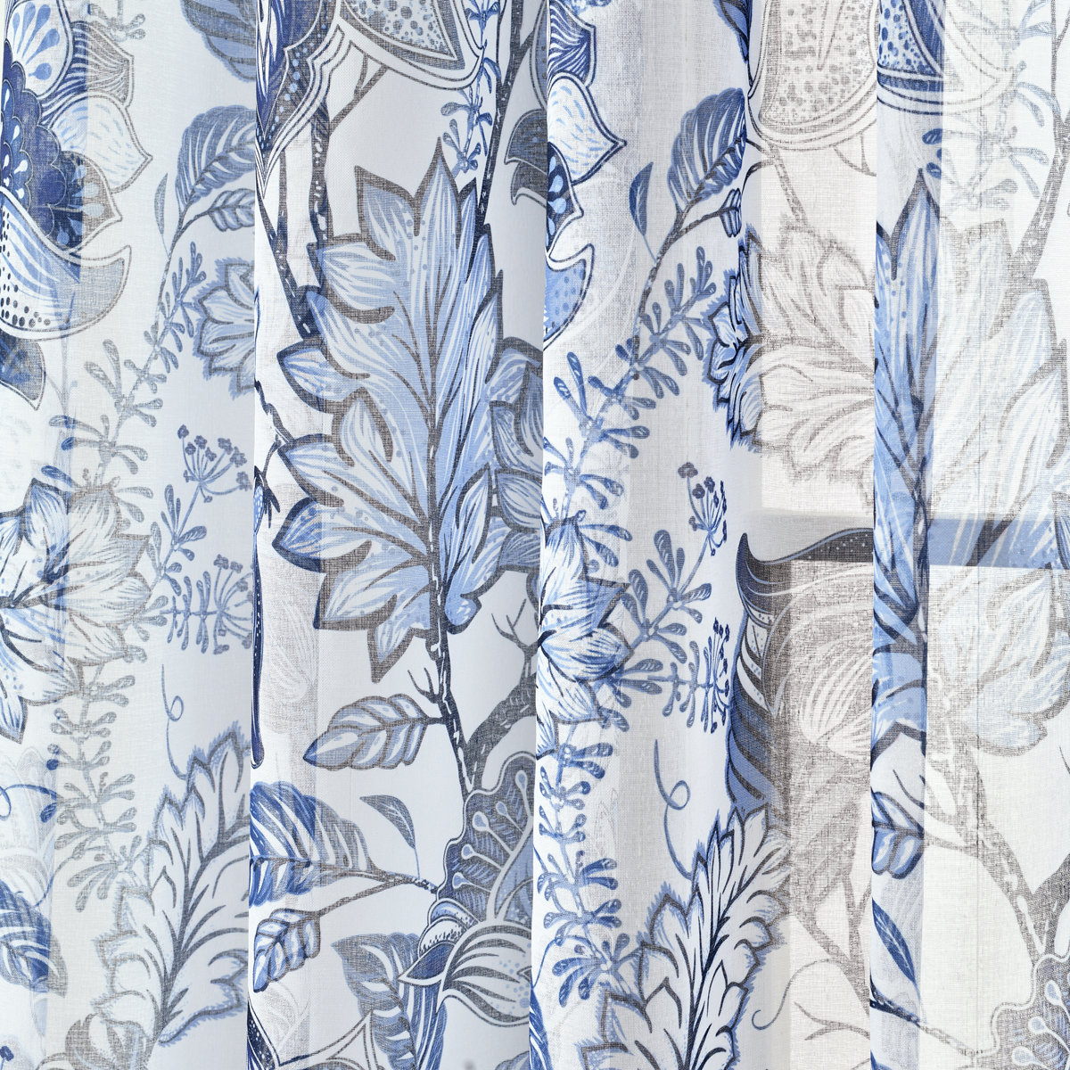 Lush Decor Cynthia Jacobean Floral Sheer Rod Pocket Curtain Panels ...