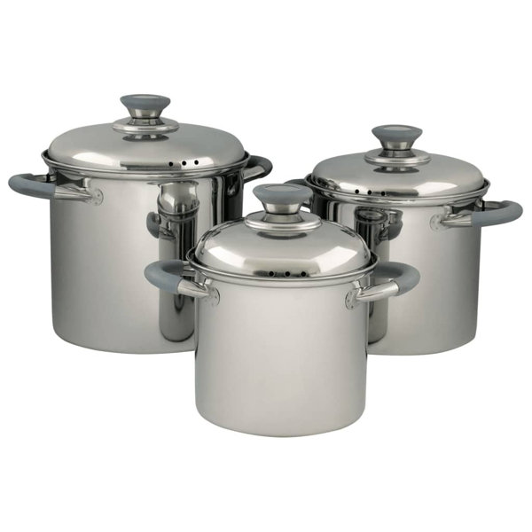 Belfry Kitchen Eurotrail 3 Piece Cookware Set Glasgow Stainless Steel ...