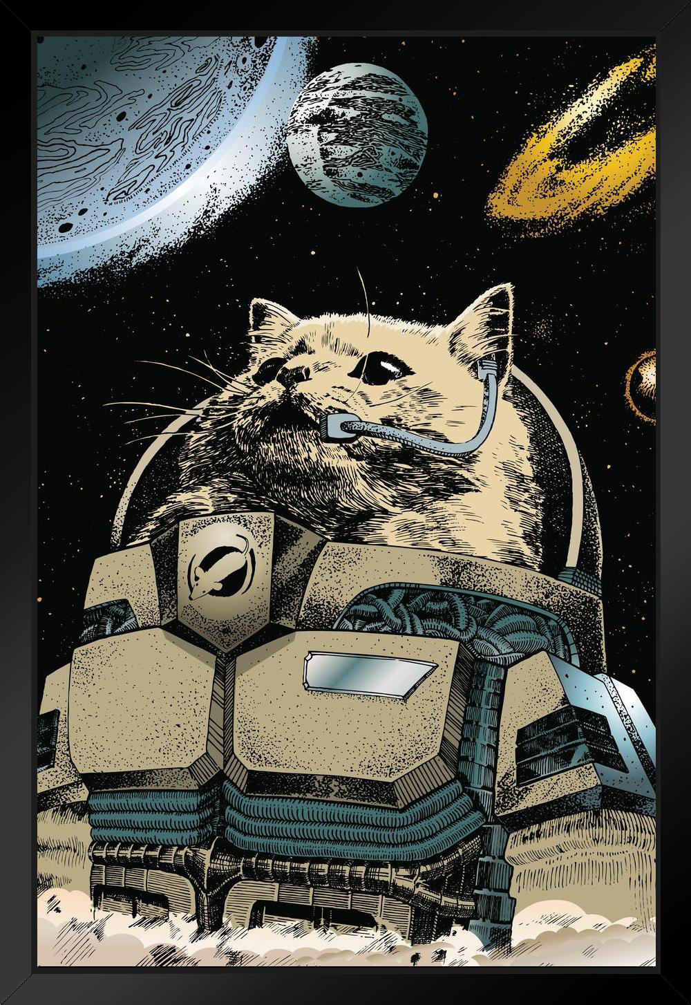 Red Barrel Studio® Cat Astronaut Exploring Outer Space Cat Poster Funny ...