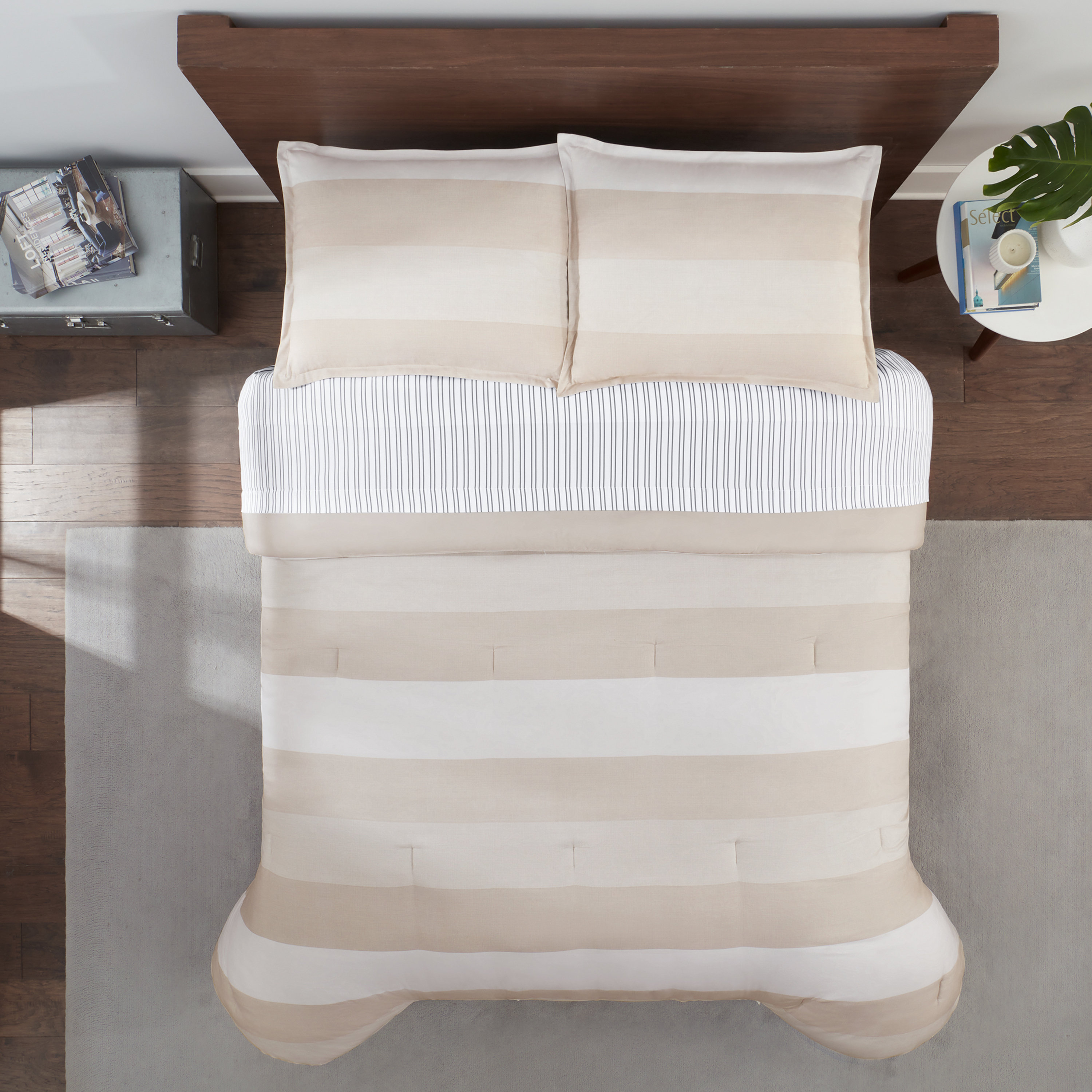 Serta Simply Clean Stripe 7 - Piece Comforter & Reviews | Wayfair