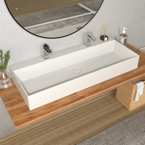 Pensen 18'' Solid Surface Rectangular Bathroom Sink | Wayfair