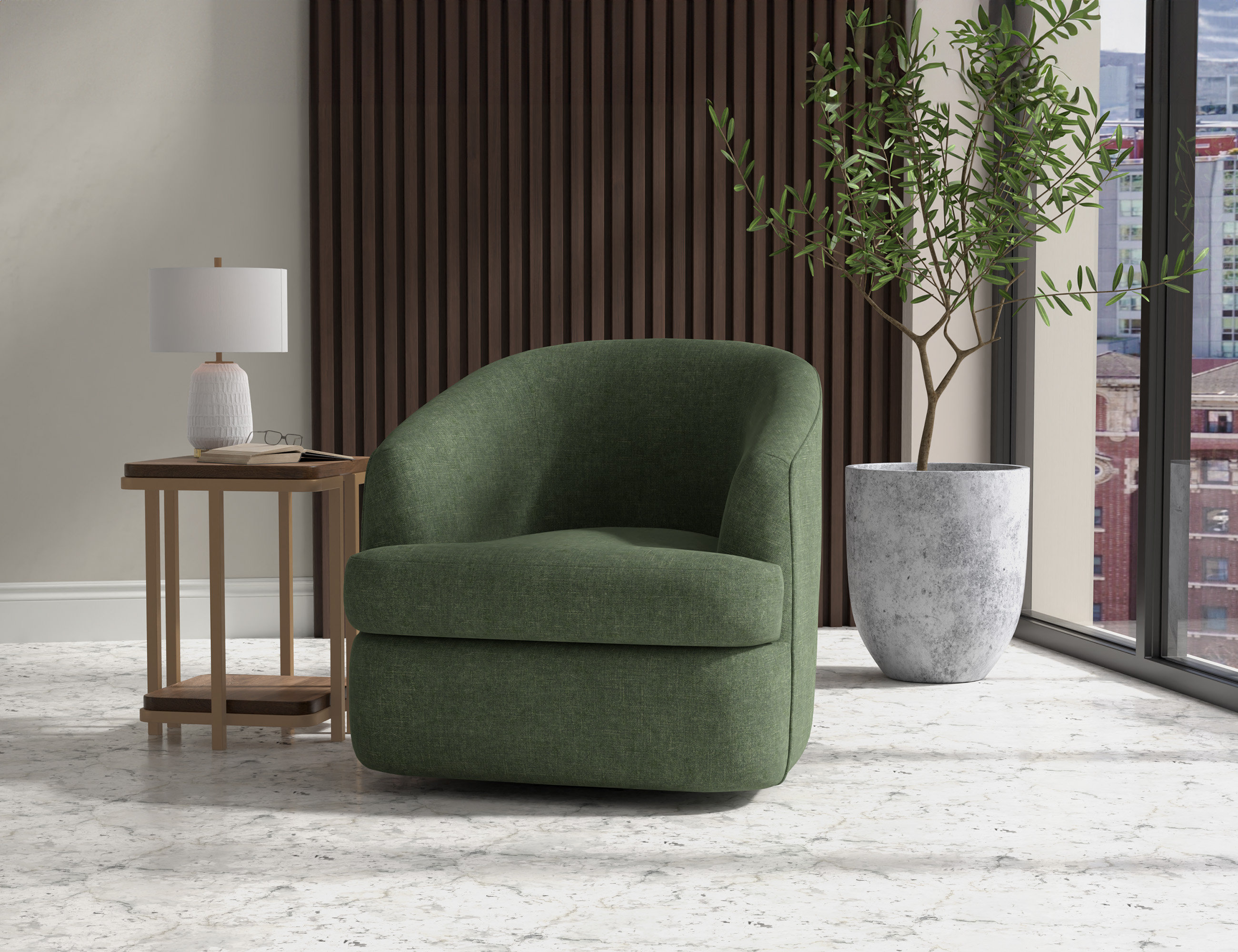 Wade Logan Fauteuil d'appoint pivotant à 360 degrés Cirri - Wayfair Canada