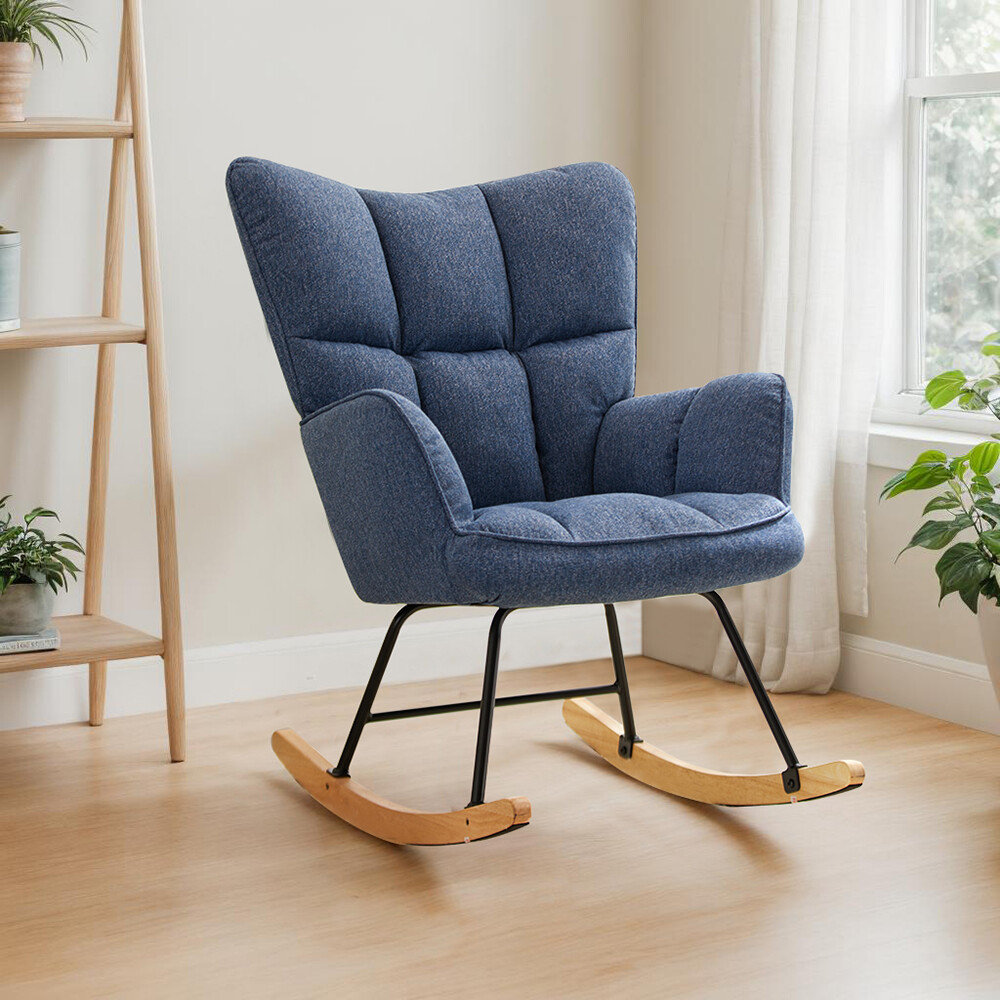 Latitude Run® Mckinli Rocking Chair Upholstered Glider Rocker Accent ...