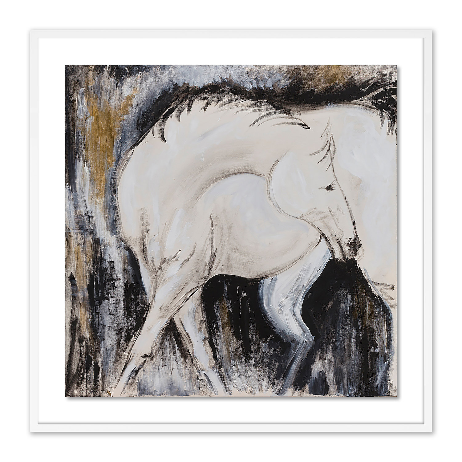 Four Hands Art Studio White Horse III by Donna Bernstein - Print ...