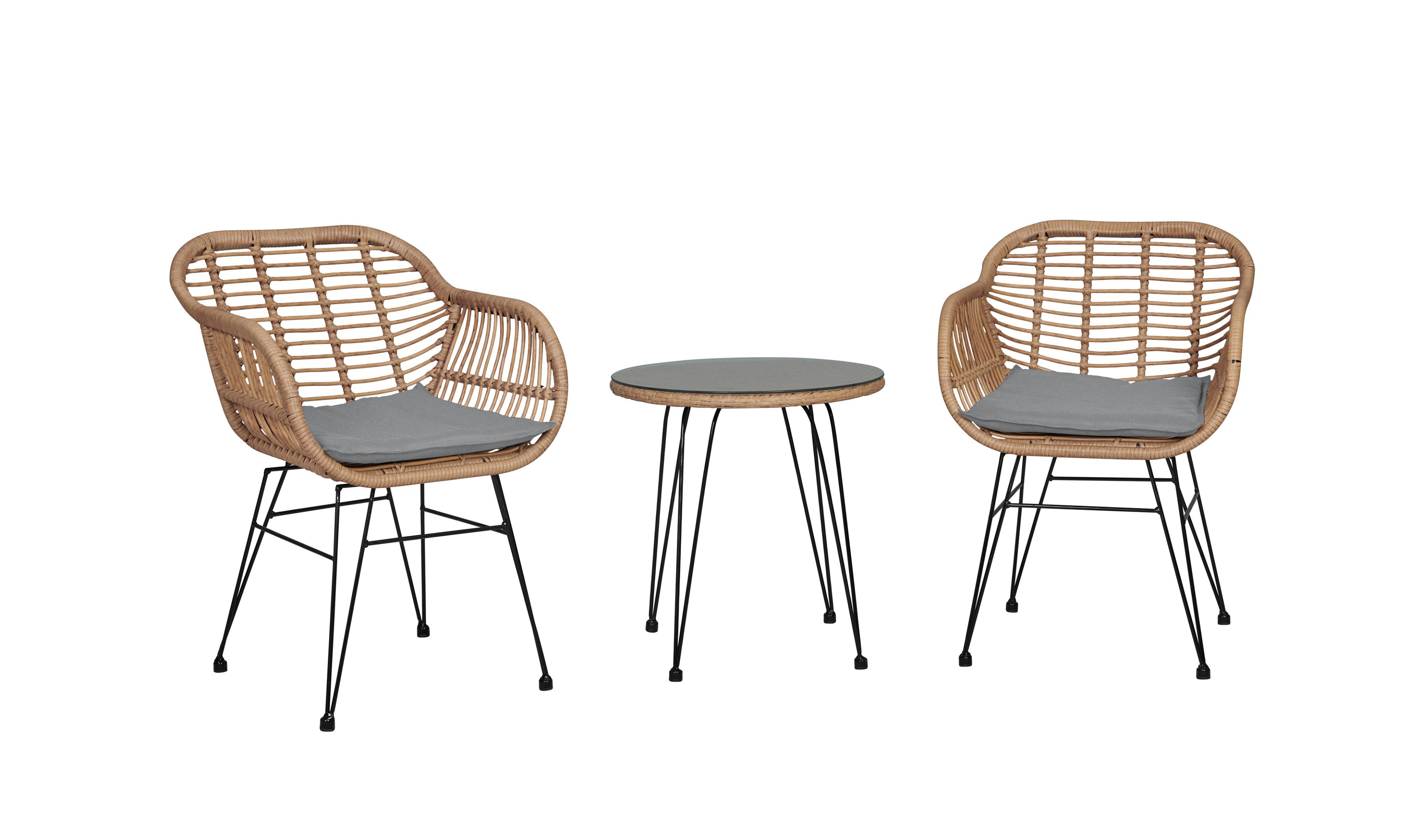 Latitude Run® 3-Piece Conversation Set In Tan And Gray | Wayfair