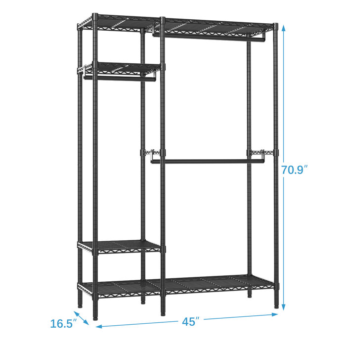 Rebrilliant Killashandra 45'' Metal Freestanding Garment Rack & Reviews ...