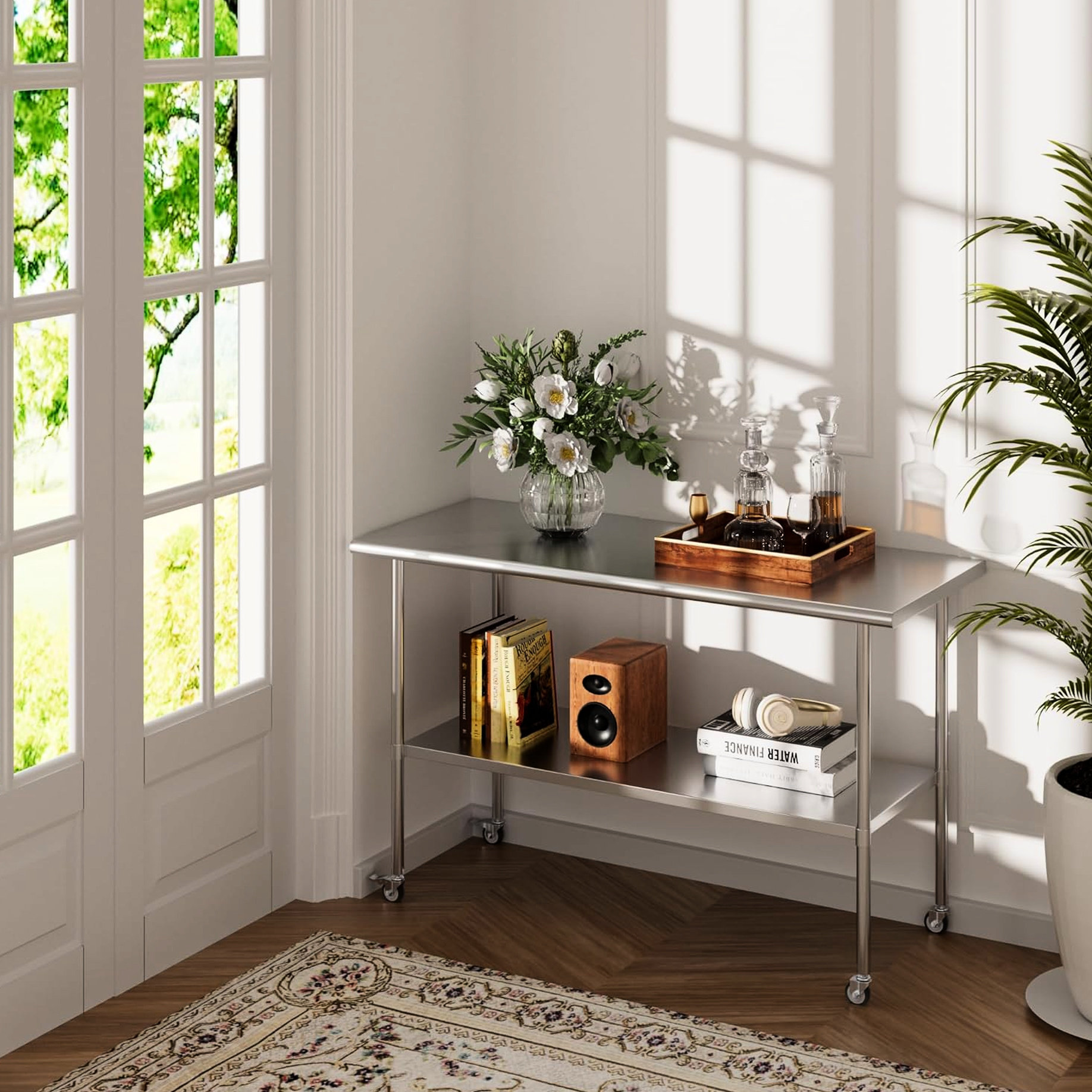 Prep & Savour 60x30x34 Inches Metal Prep Table In Stainless Steel With ...