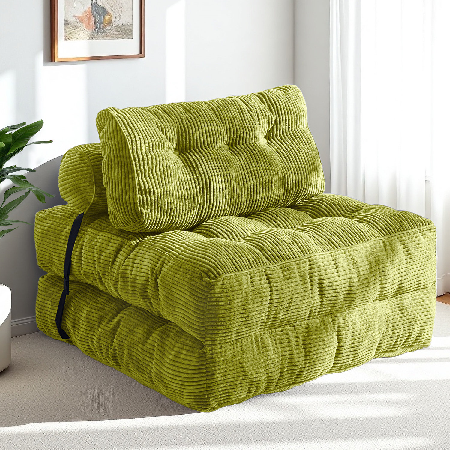 Trule Medium Corduroy Bean Bag Chair,fold floor Bean Bag sofa bed | Wayfair