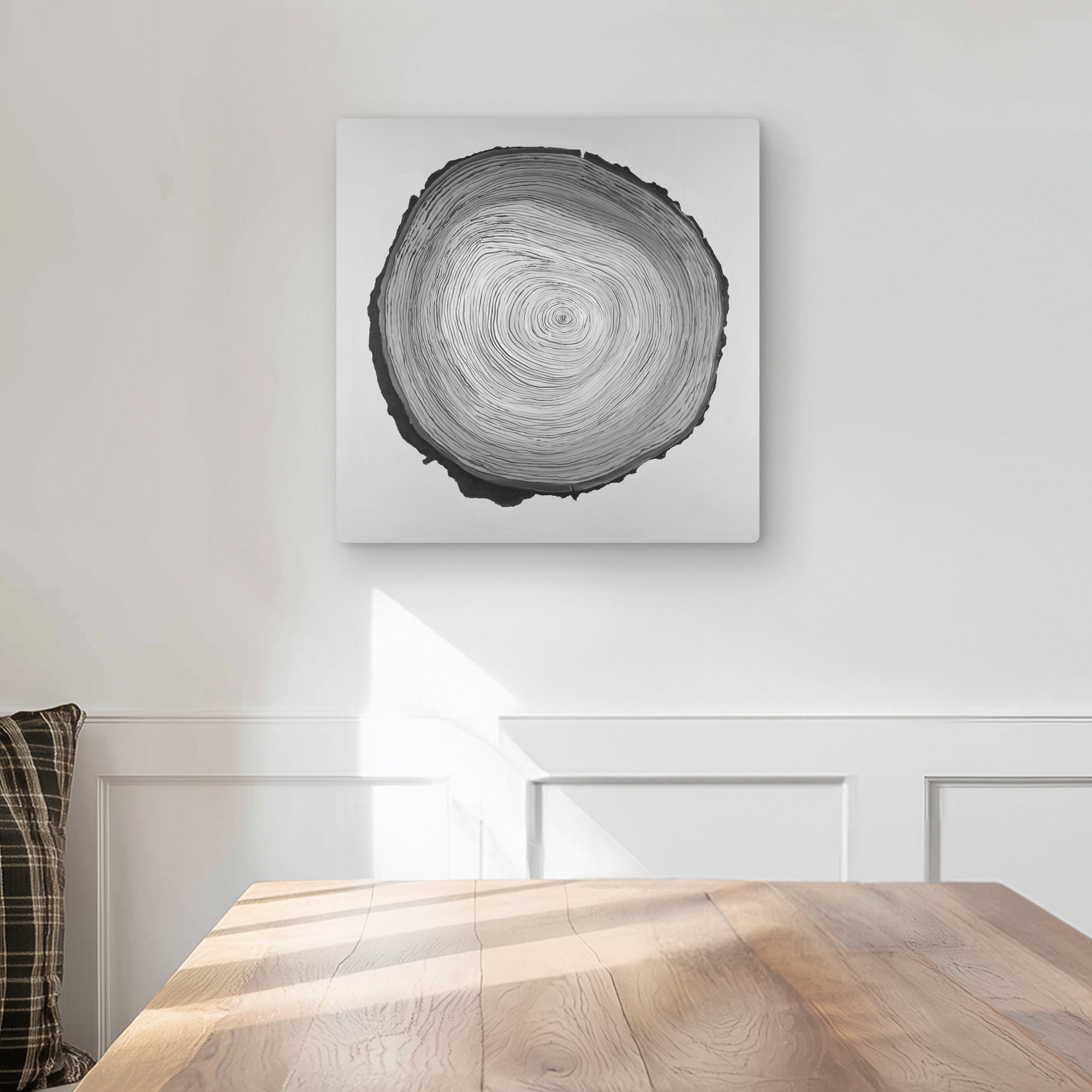 Begin Edition International Inc. Grayscale Round Wood Log - Gray Metal ...
