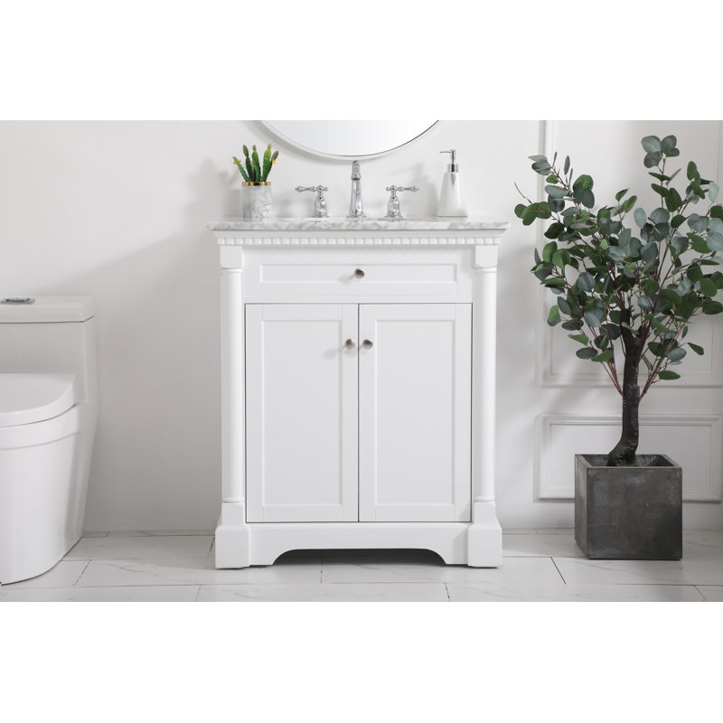 Red Barrel Studio® 30'' Single Bathroom Vanity with Marble Top ...
