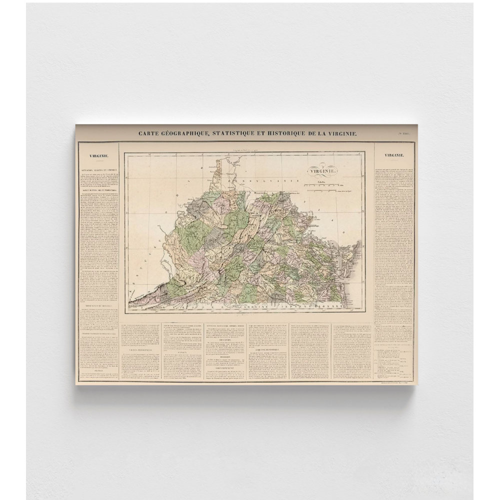 Williston Forge Lado Virginia State Map Poster Print, Antique Map Print ...