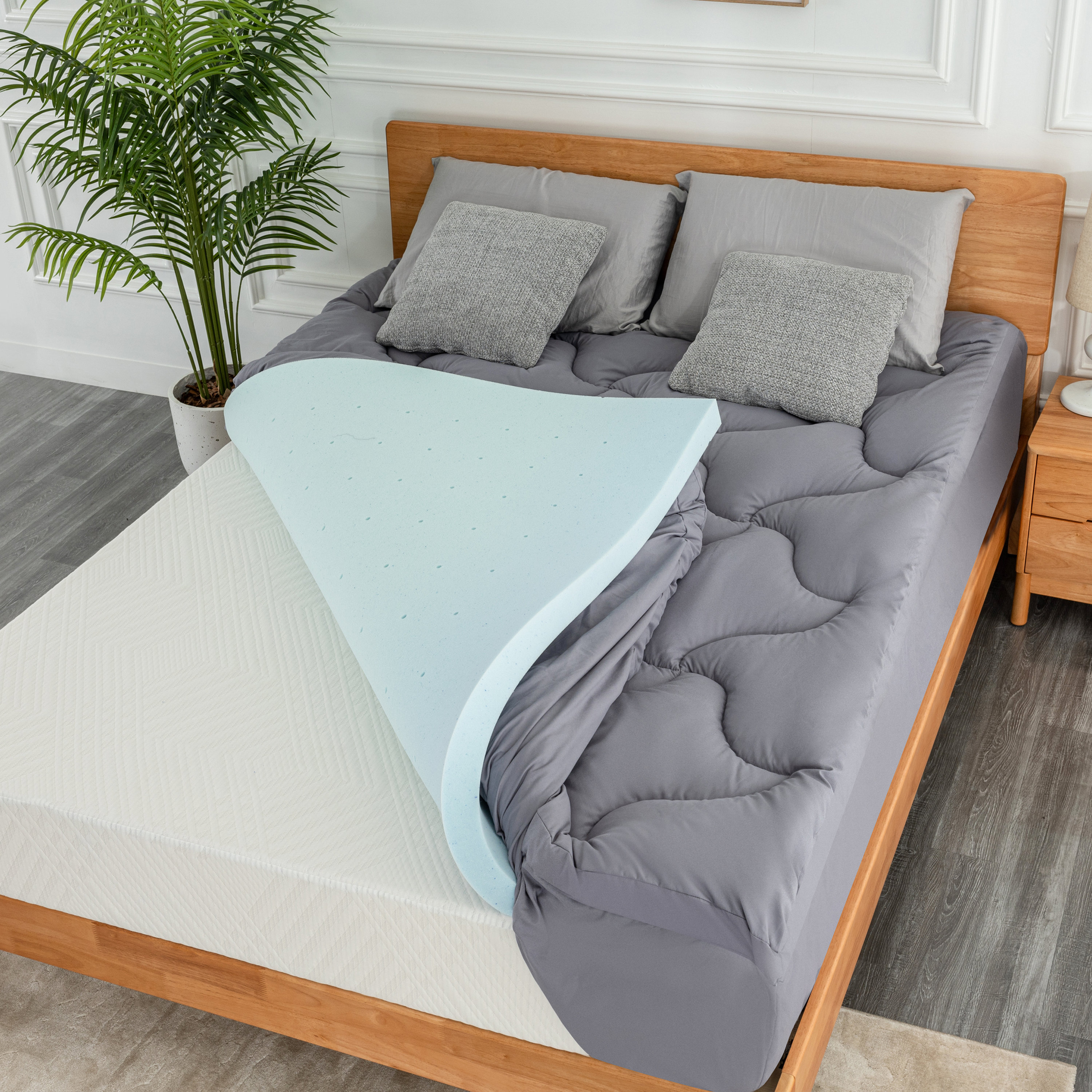 Alwyn Home Macdougal Double Layer 4-Inch Mattress Topper, Including 2 ...