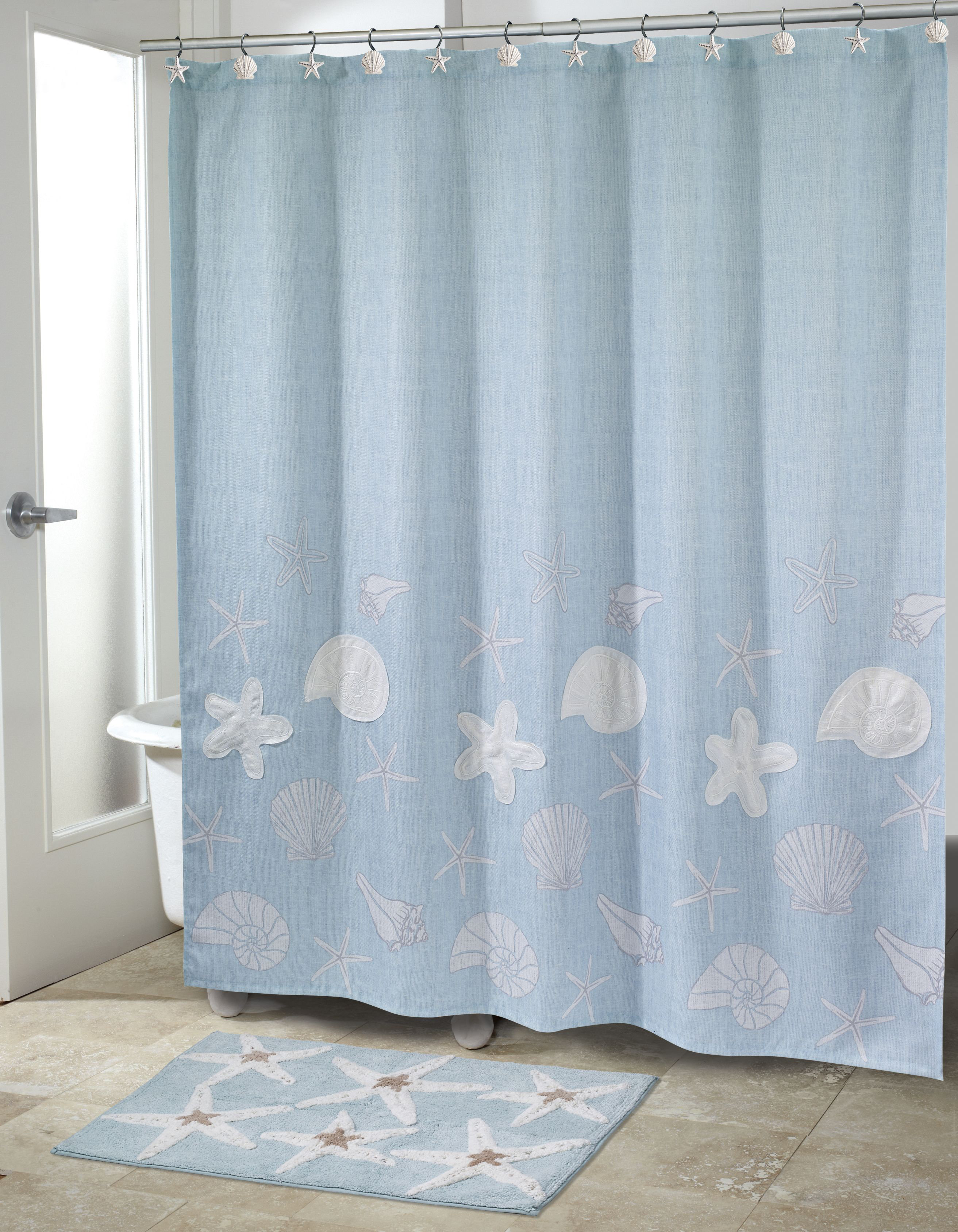 Avanti Linens Sequin Shells Shower Curtain & Reviews | Wayfair