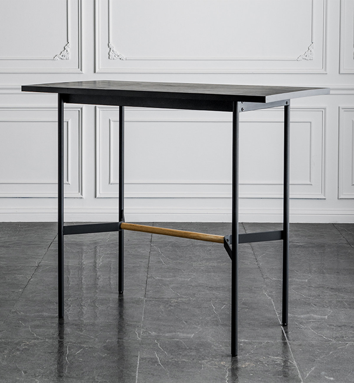 17 Stories Rectangular Metal Base Bar Table Industrial style | Wayfair