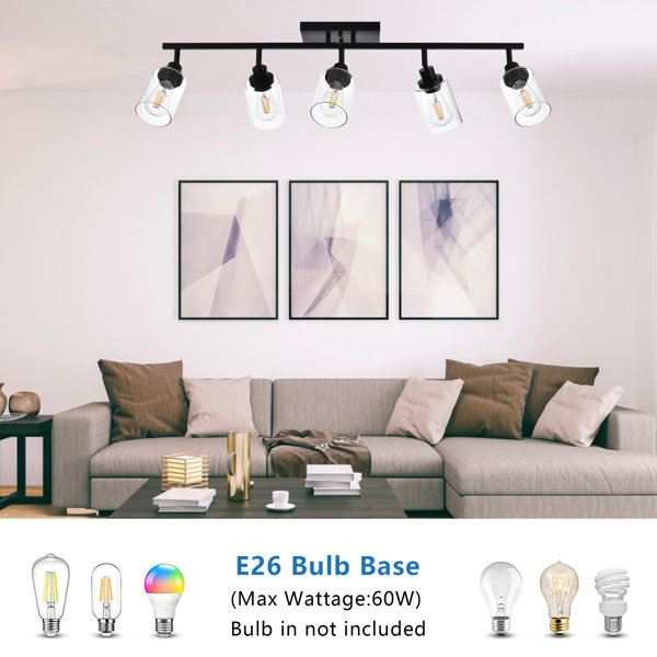 BONLICHT 40.1'' 5 -Light Fixed Track Lighting Track Kit with Dimmable ...