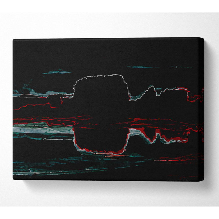 Metro Lane Abstract Neon Landscape 06 - Wrapped Canvas Art Prints ...
