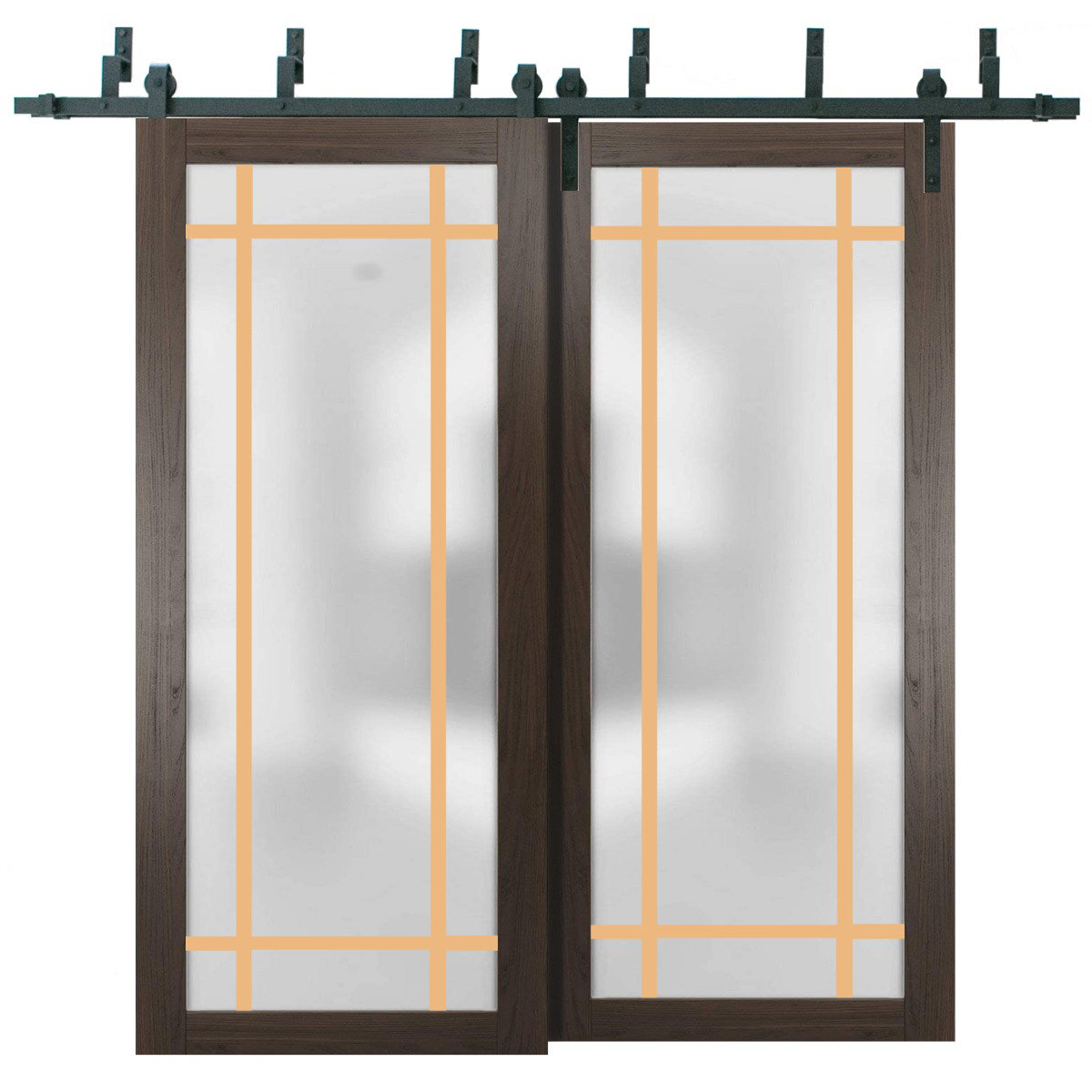 SARTODOORS 2113 Solid Manufactured Wood Paneled Wood Finish Barn Door ...