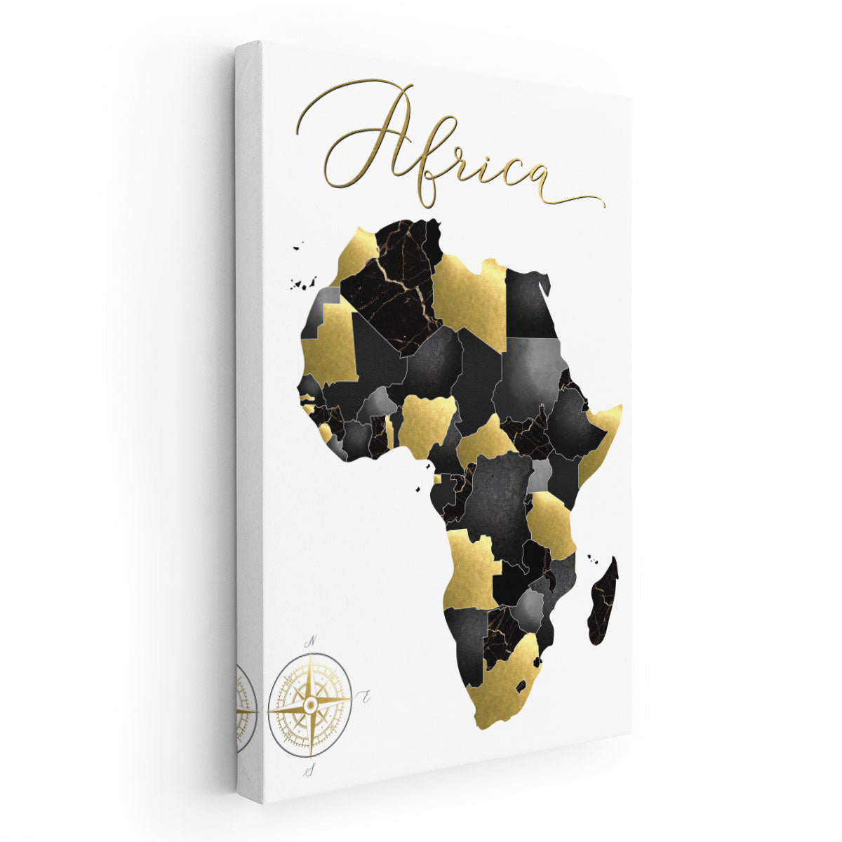 Latitude Run® Black Grey Gold Geo - Canvas Print Wall Art | Wayfair