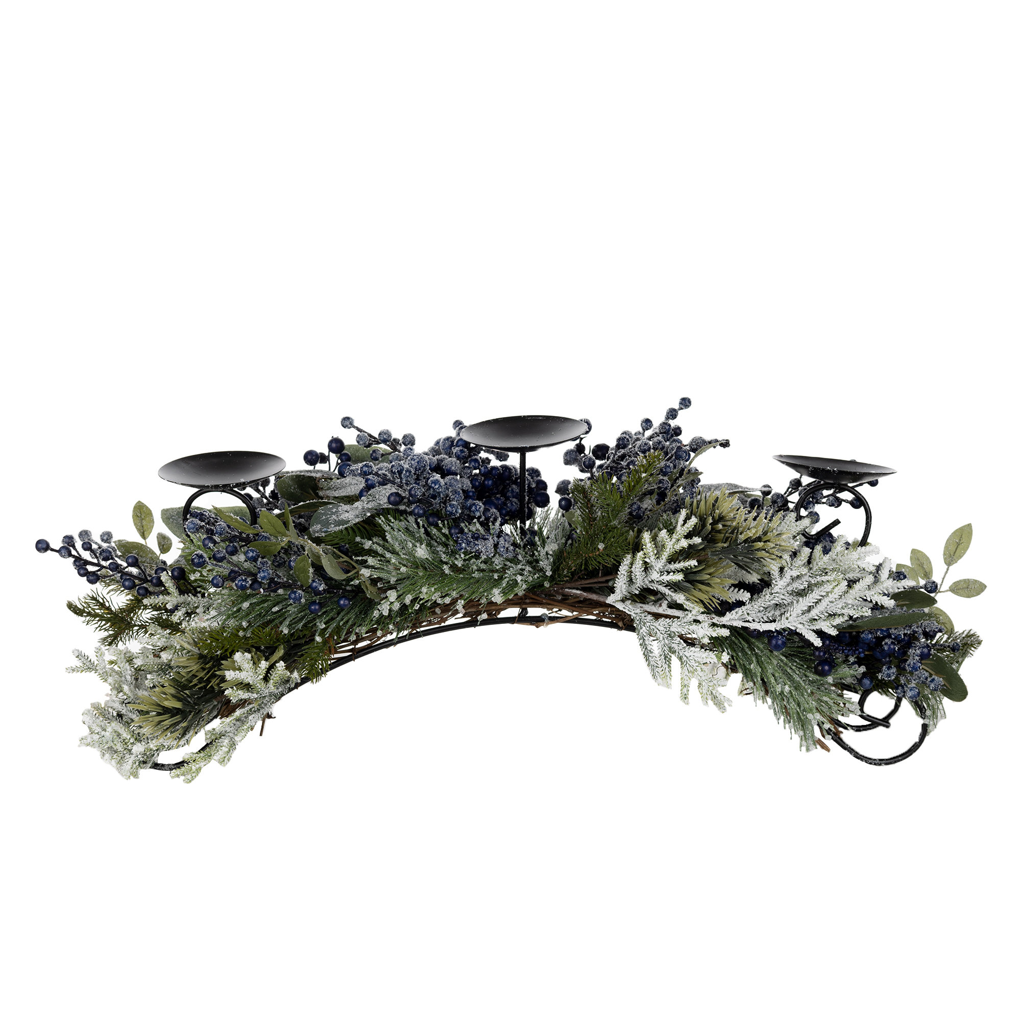 Red Barrel Studio® Frosted Pine Blueberry Centerpiece Candle Holder ...