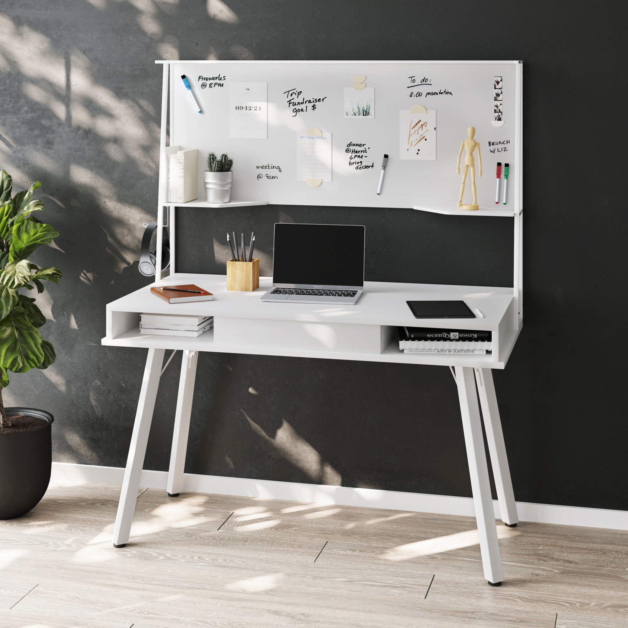 Ivy Bronx Sleek & Chic Modern Study Computer Desk | Wayfair