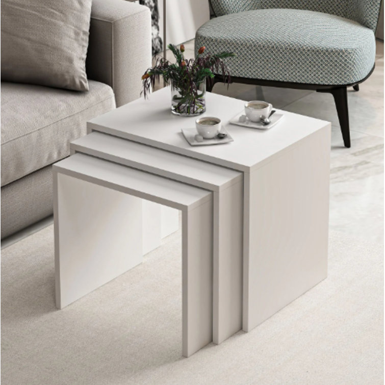 Ivy Bronx 3-piece Nesting Coffee Table - White | Wayfair.co.uk