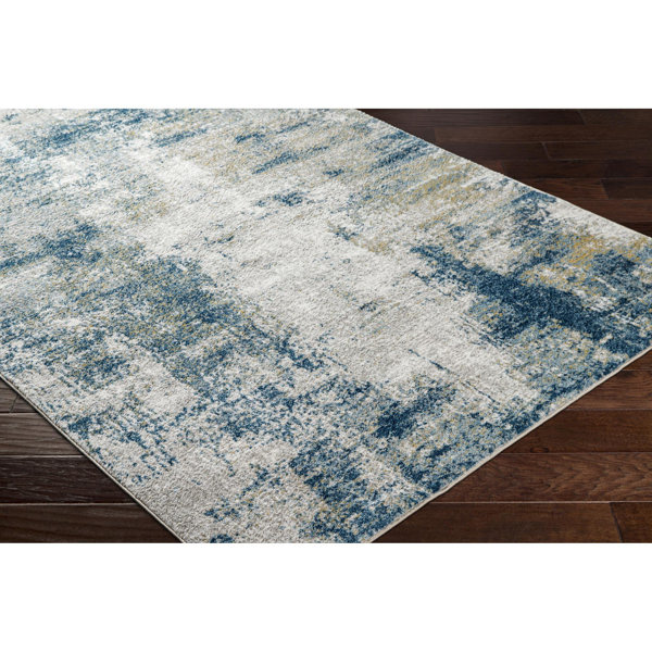 17 Stories Matteo Abstract Blue Area Rug & Reviews | Wayfair