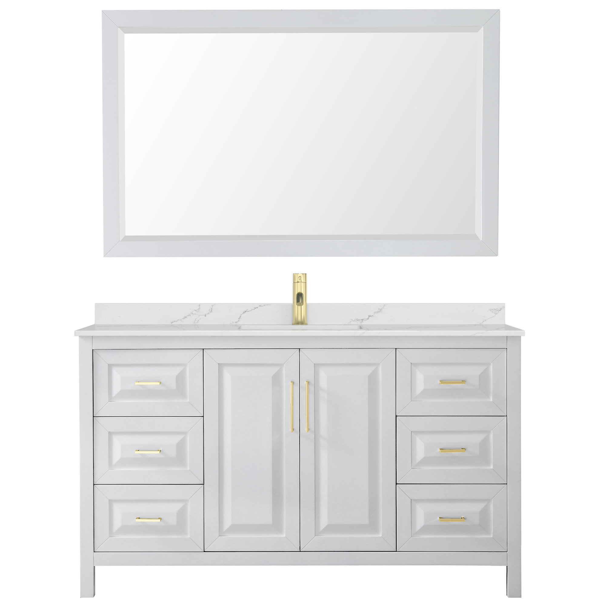 Wyndham Collection Daria 60'' Single Bathroom Vanity with Quartz Top ...