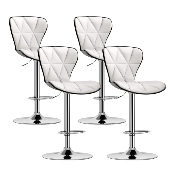 Brayden Studio® Adjustable Bar Stool 360° Swivel PU Leather Counter ...