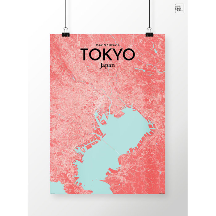 OurPoster.com Tokyo City Map On Paper Print | Wayfair
