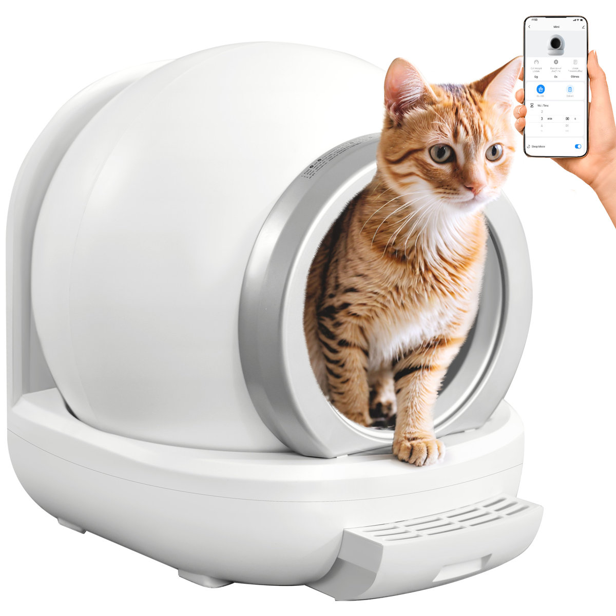 Tucker Murphy Pet™ White Smart Self-Cleaning Cat Litter Boxes ...